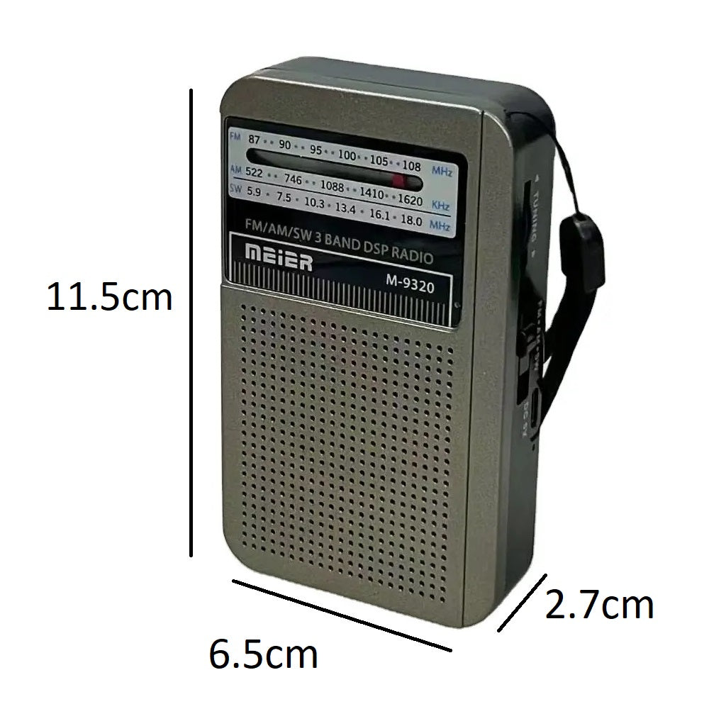 Radio Portatil De Bolsillo AM/FM 3 Bandas M-9320 – eTechy SAS